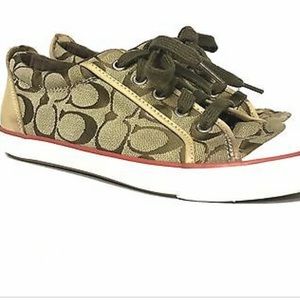 Coach | Shoes | Coach Sneakers Lace Up Rubber Sole Canvas C Logo | Poshmark